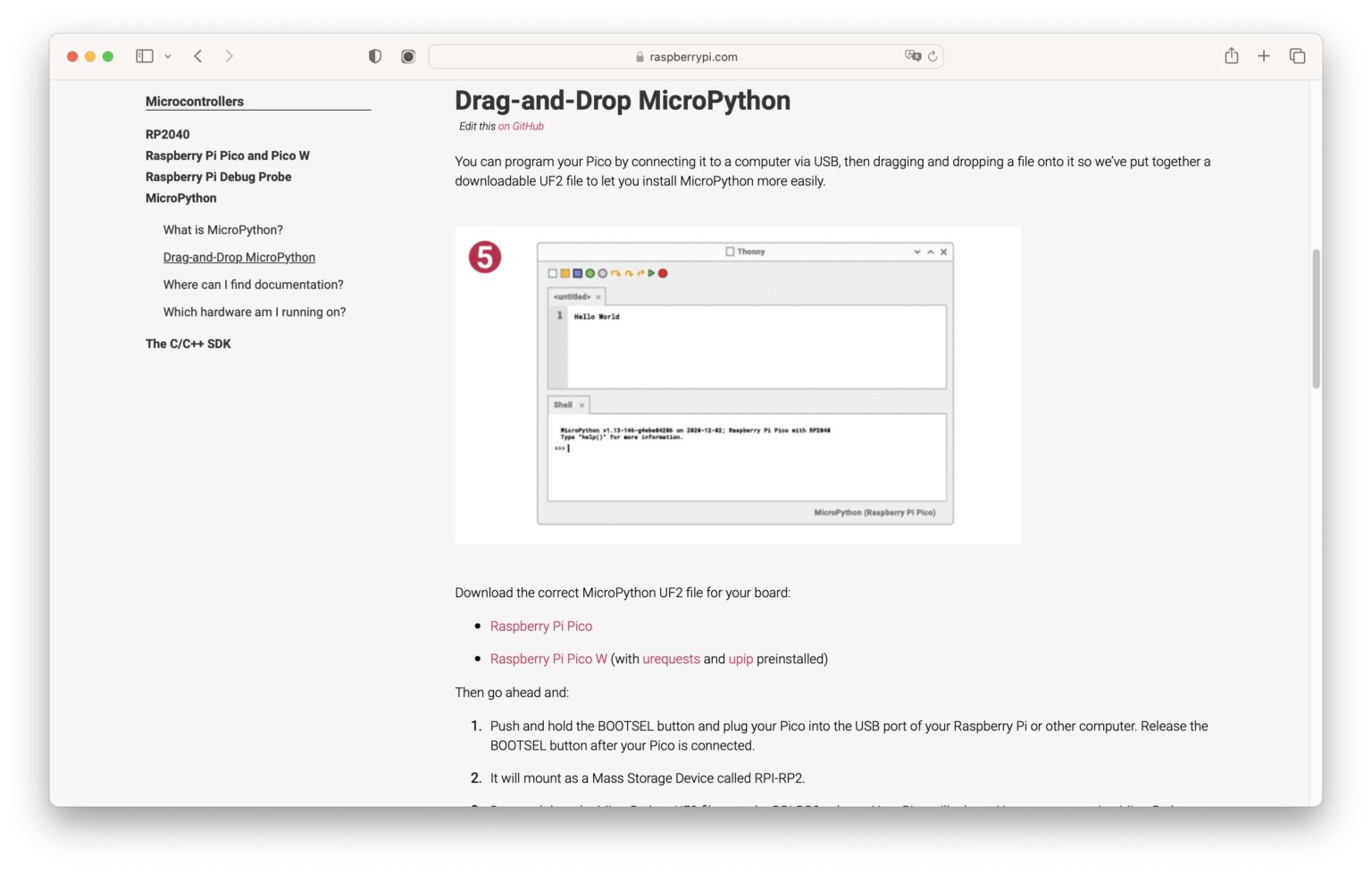 Raspberry Pi Pico WにPythonプログラムを書き込む（Thonnyを使用） - MSR合同会社